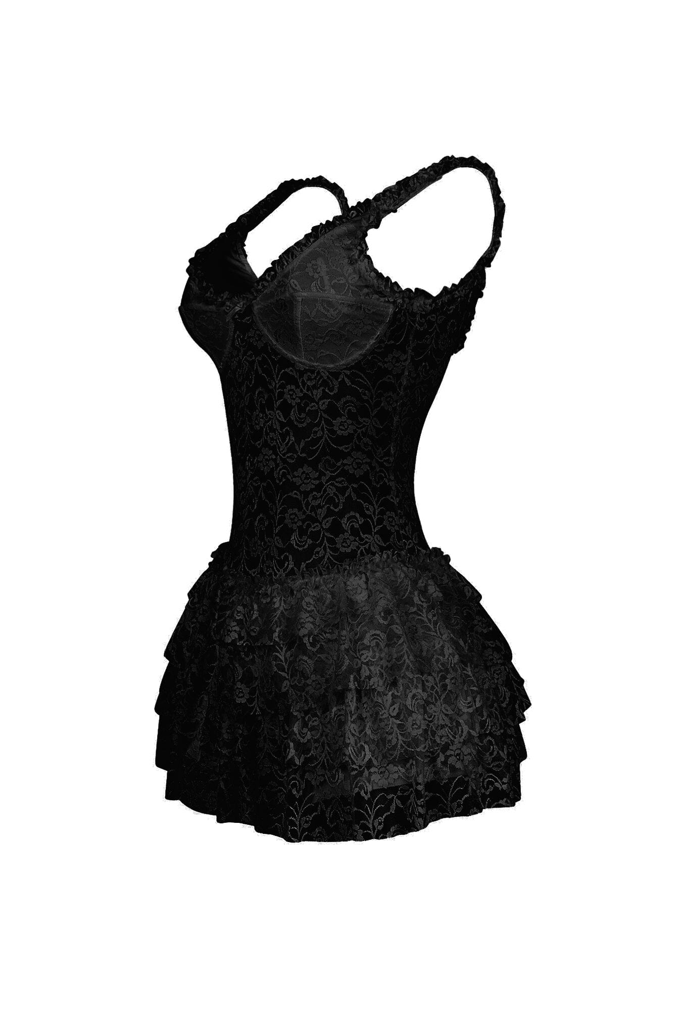 Myrah Lace Ruffle Mini Dress – EDGE