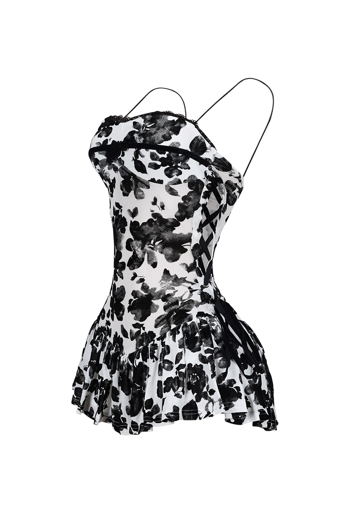 Elisa Mesh Burnout Lace Up Mini Dress – EDGE