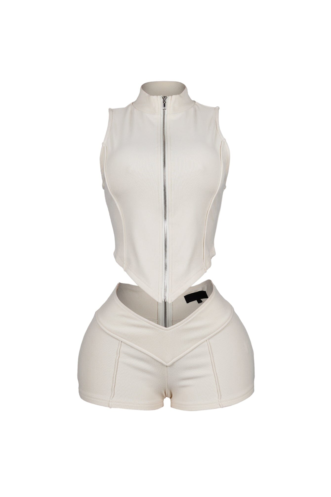 Classic Zip Up Cropped Tank Top & Shorts SET – EDGE