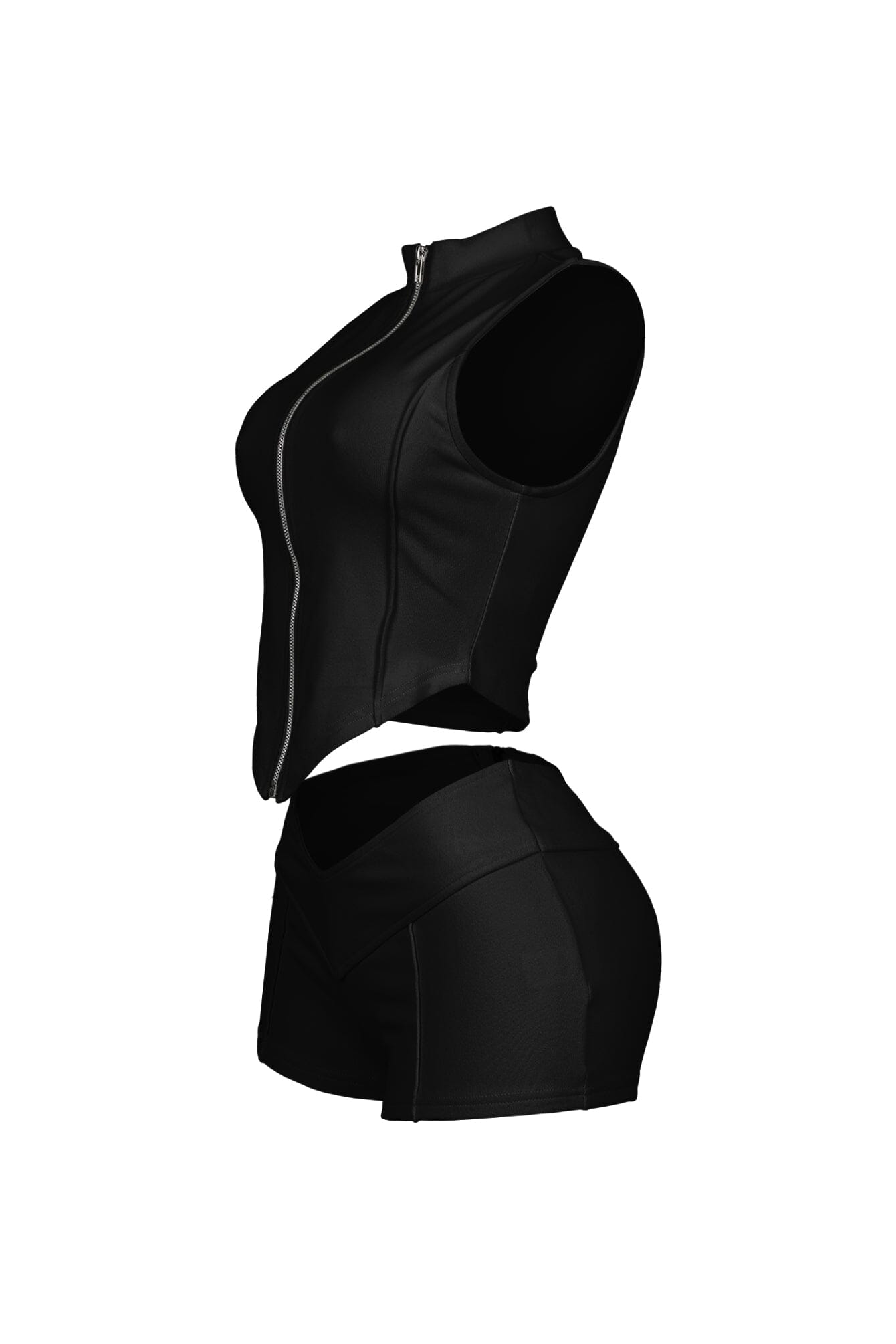 Classic Zip Up Cropped Tank Top & Shorts SET – EDGE