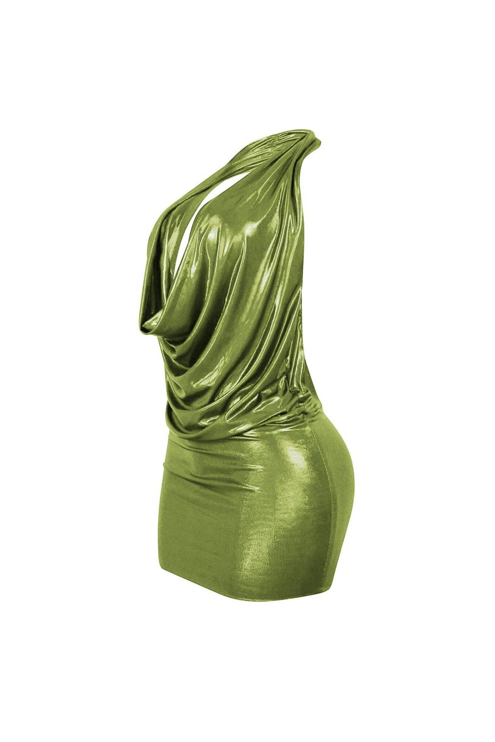 Talk Flirty Metallic Foil Halter Dress – EDGE