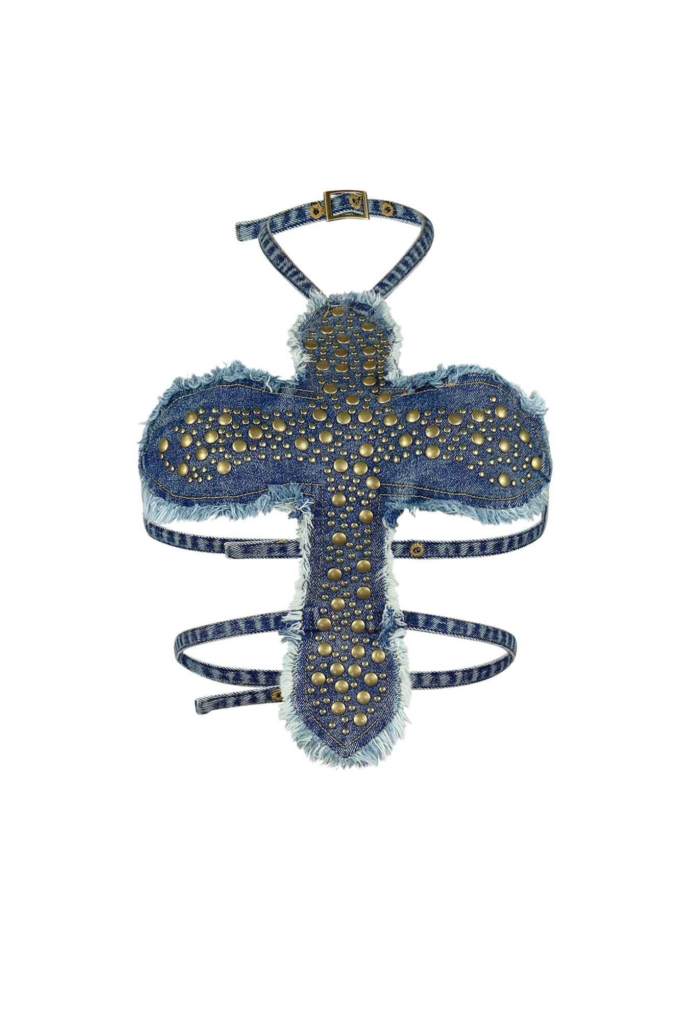 Always Be Cool Stud Halter Denim Top – EDGE