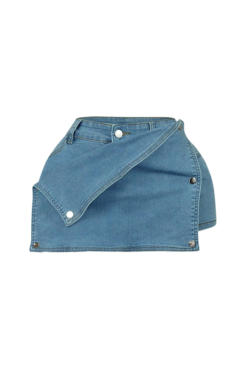 Stella Detachable Wrap Denim Skort – EDGE