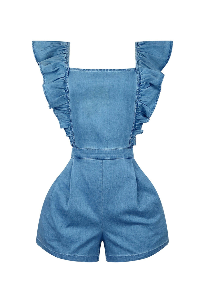 Til The End Ruffle Straps Romper – EDGE