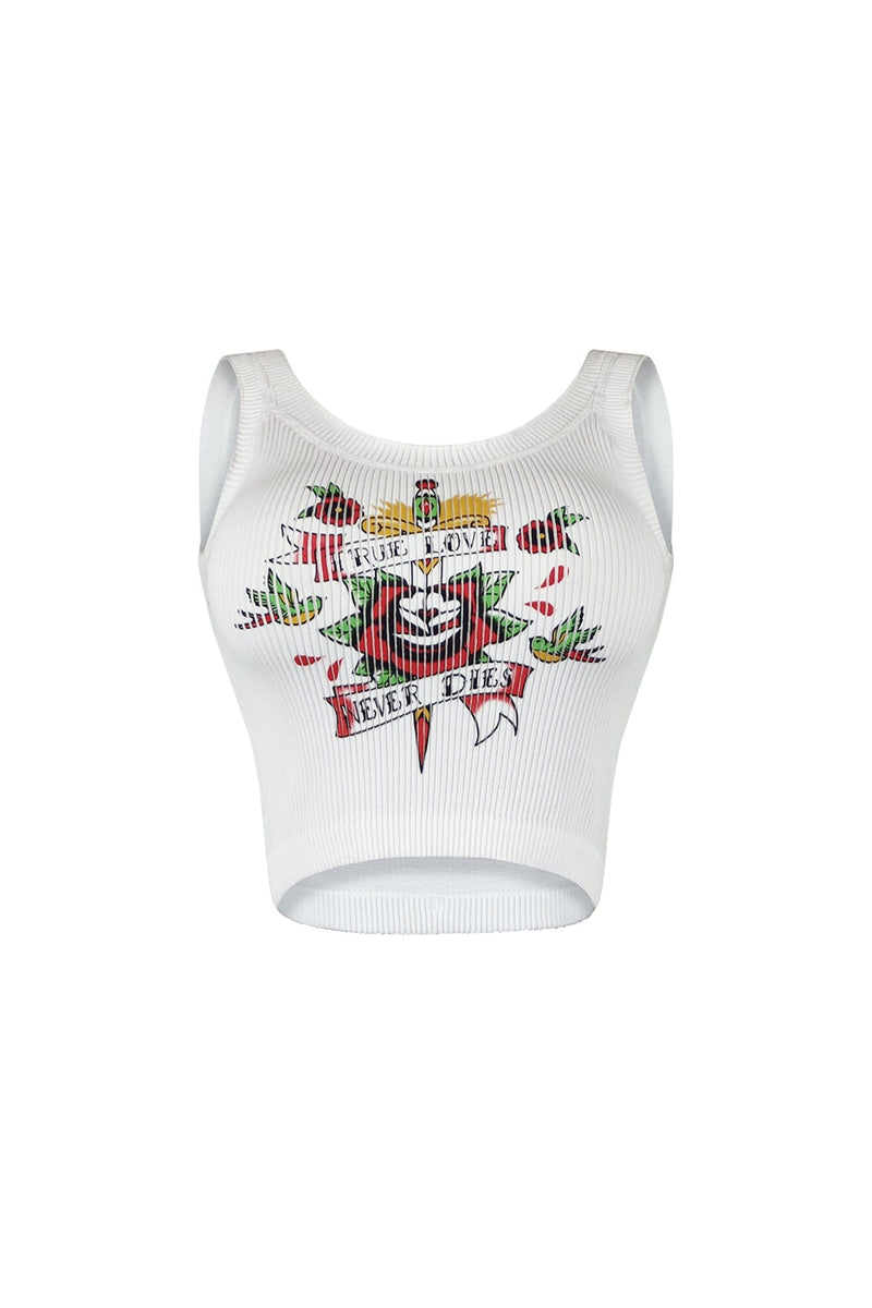 True Love Ribbed Graphic Tank Top – EDGE