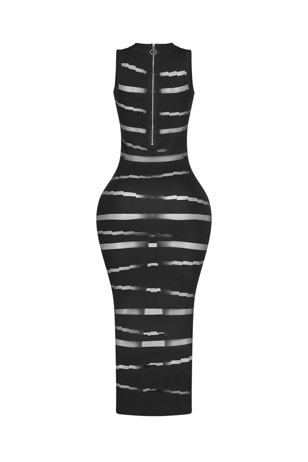 Obsidian Mesh Knit Contrast Dress – EDGE