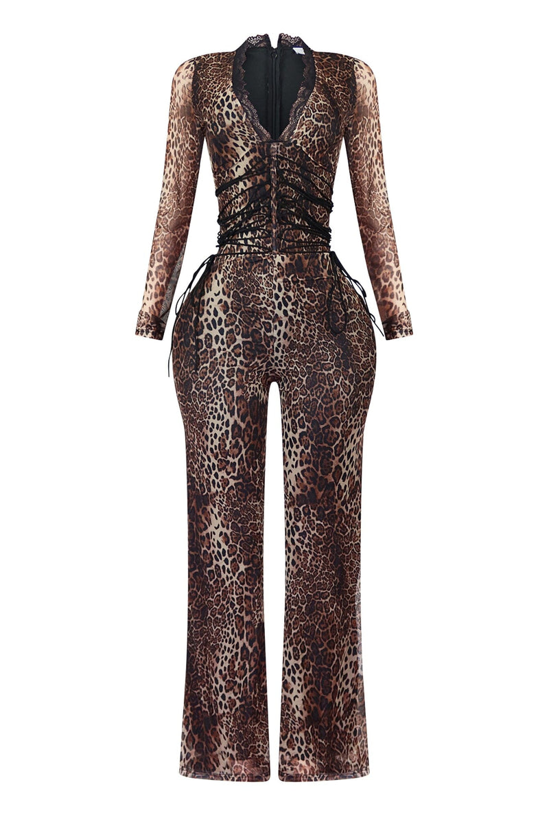 Teddy Leopard Mesh Jumpsuit – EDGE