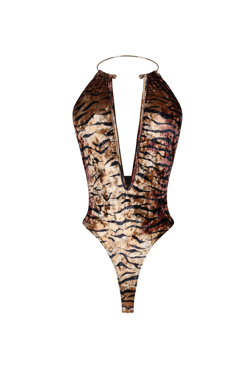 Emily Velvet Tiger Print Bodysuit – EDGE