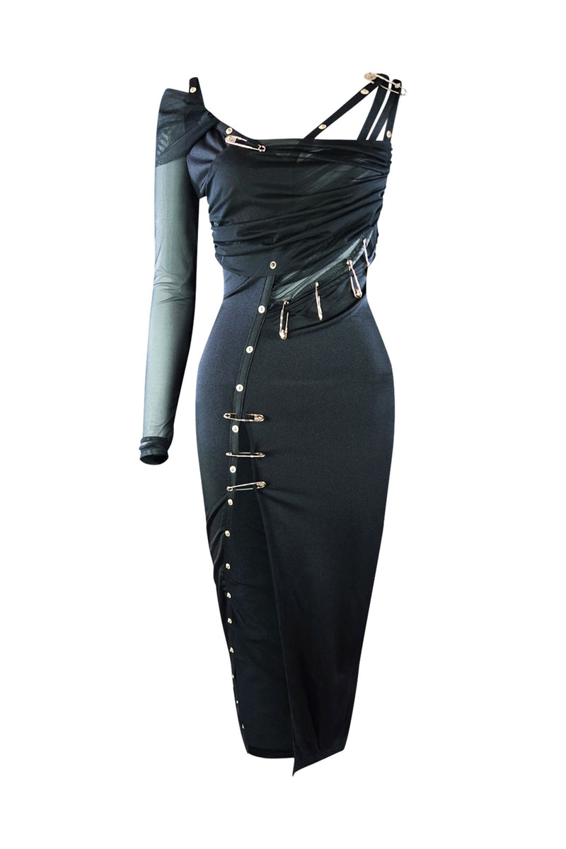 Lets Talk Paperclip Midi Dress – EDGE