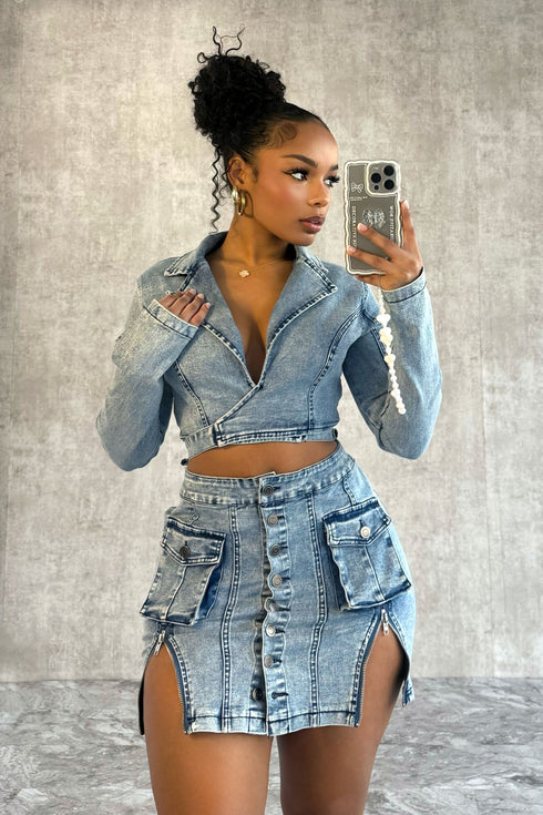 No Matter Button Up Denim Dress – EDGE