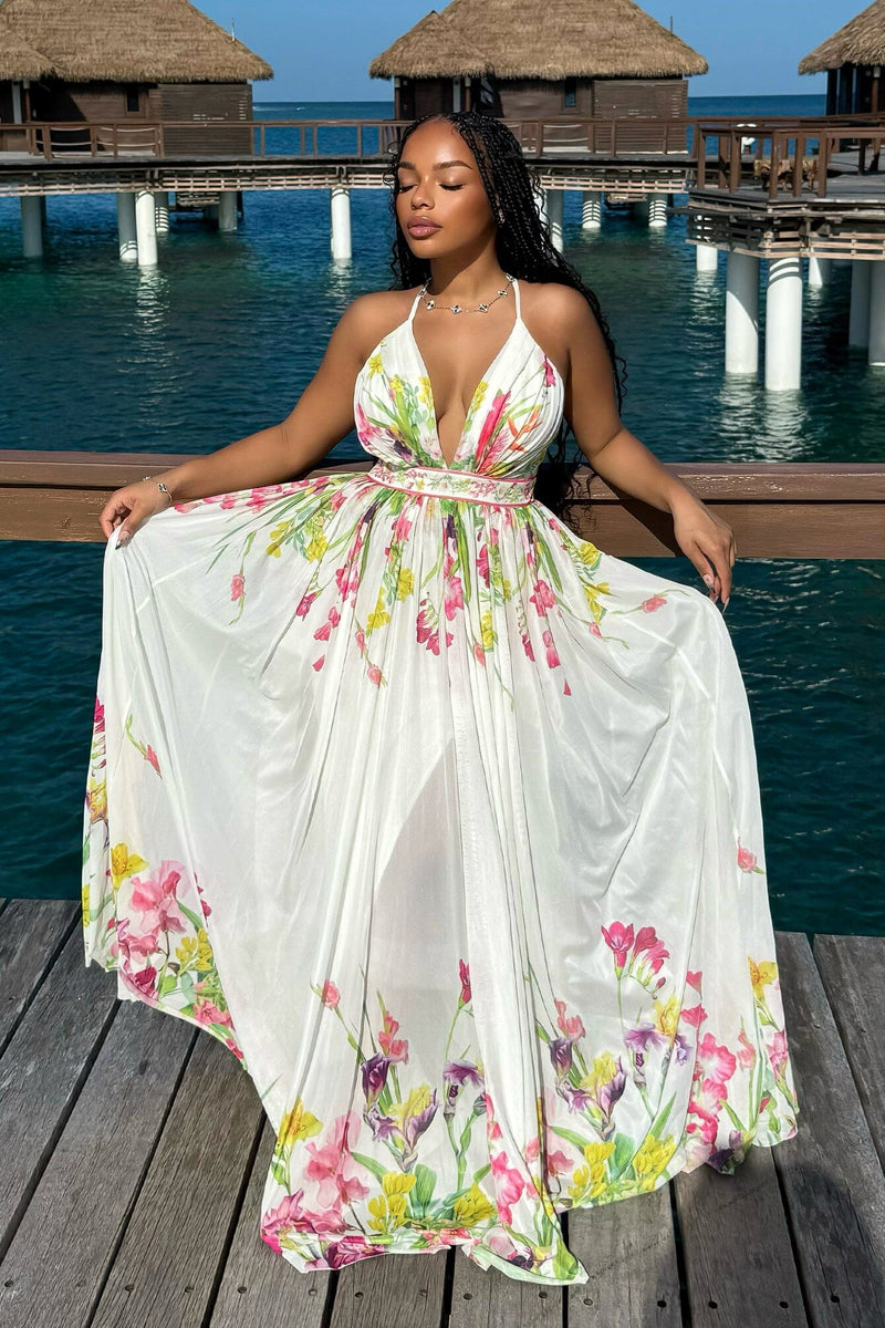 Osono Mesh Floral Printed Maxi Dress – EDGE