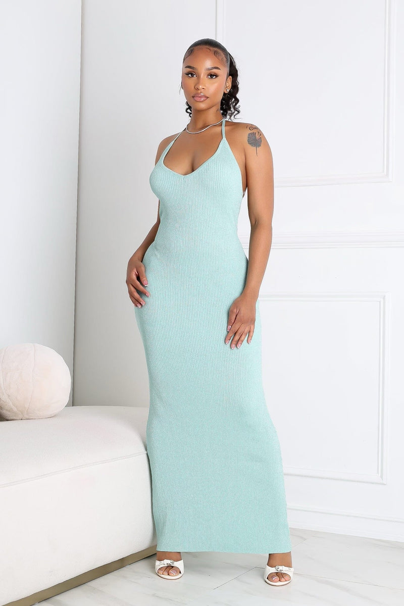 Rivexa Glitter Lurex Ribbed Maxi Dress – EDGE