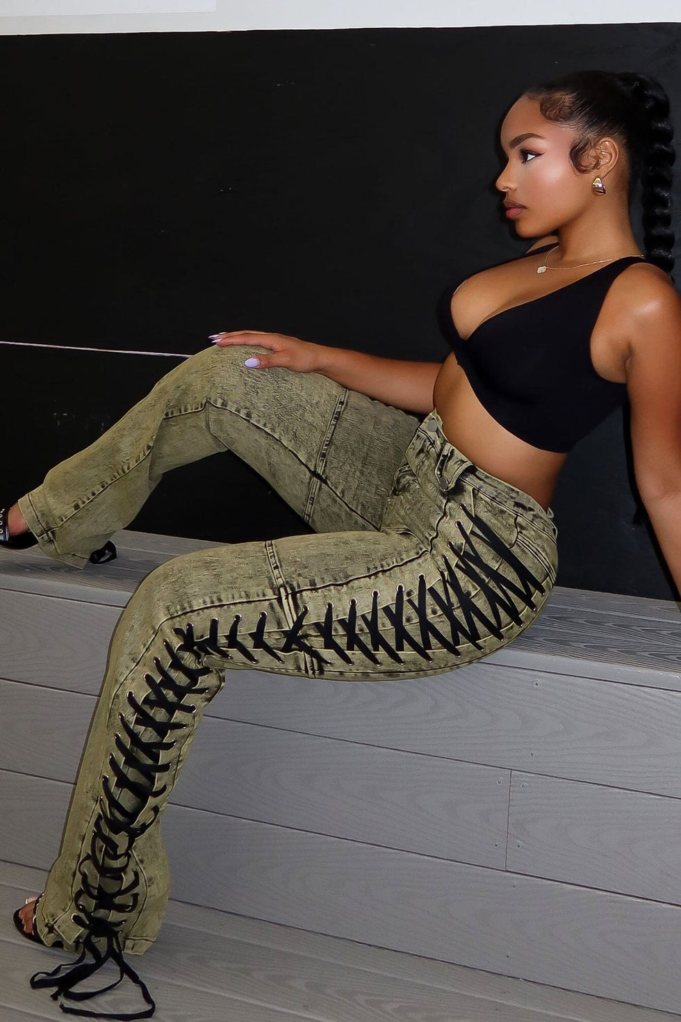 Unholy Side Lace Up Denim Jeans – EDGE