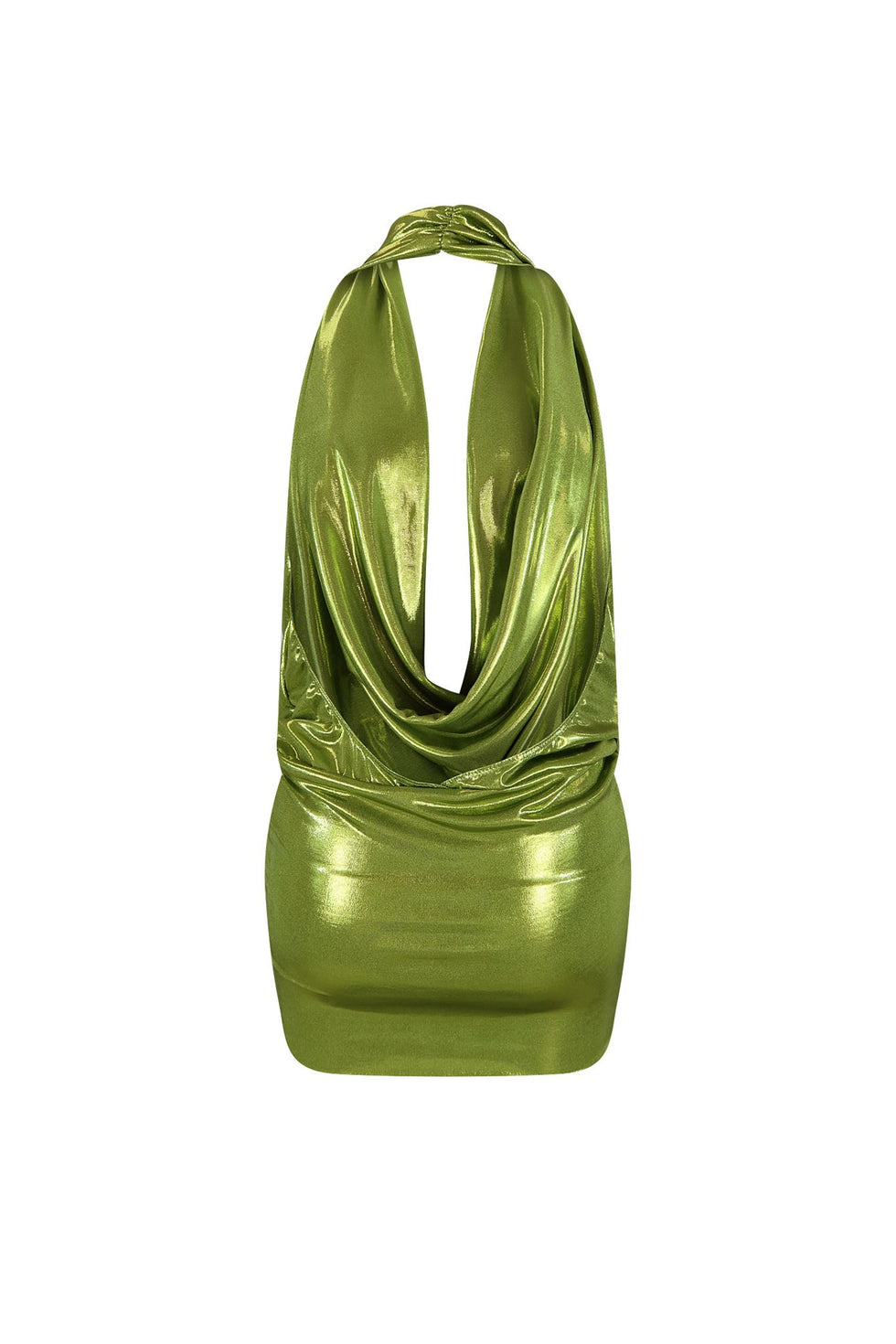 Talk Flirty Metallic Foil Halter Dress – EDGE