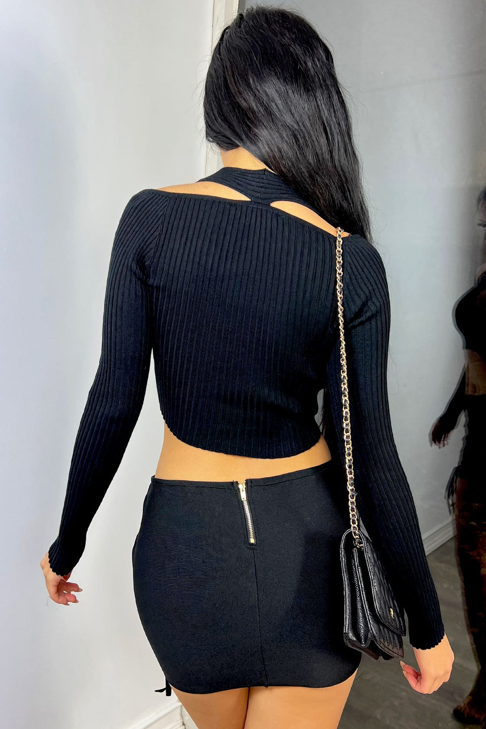 Cutting Corners Cutout Sweater Cropped Top – EDGE